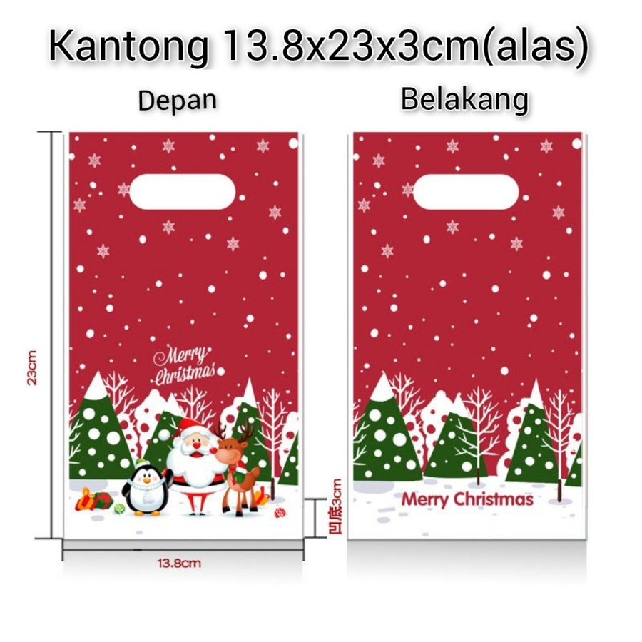 Jual DY PACK KANTONG PLASTIK NATAL MERRY CHRISTMAS /PLASTIK TENTENG ...