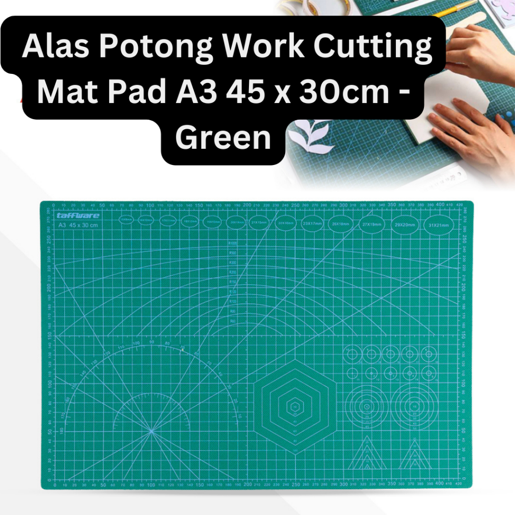 Jual Taffware Alas Potong Work Cutting Mat Pad A3 45 x 30cm - Green | Shopee Indonesia