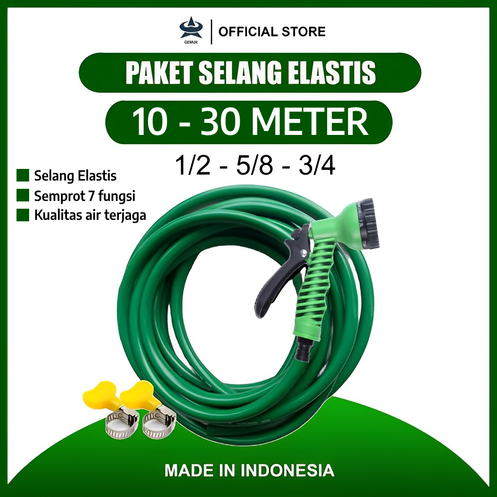 Jual GEMUK Selang Air Cuci Motor 10 Meter - 30 Meter Dengan Semprotan ...
