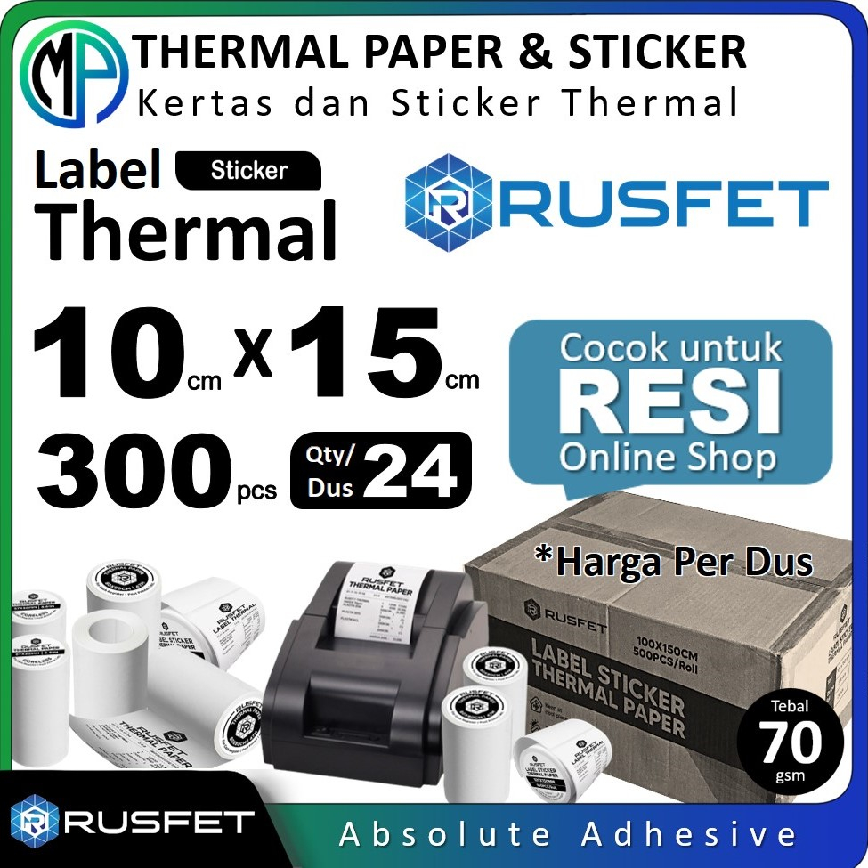 Jual Kertas Label Stiker Termal / Sticker Thermal Label 10cm x 15cm x ...