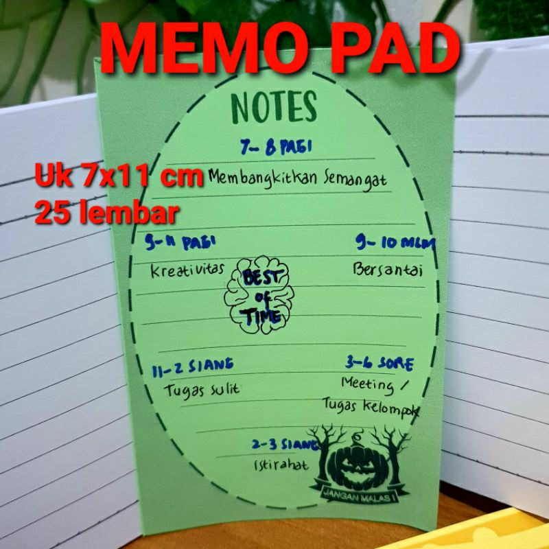 Jual memo pad cute motif hijau uk 7x11 cm | Shopee Indonesia
