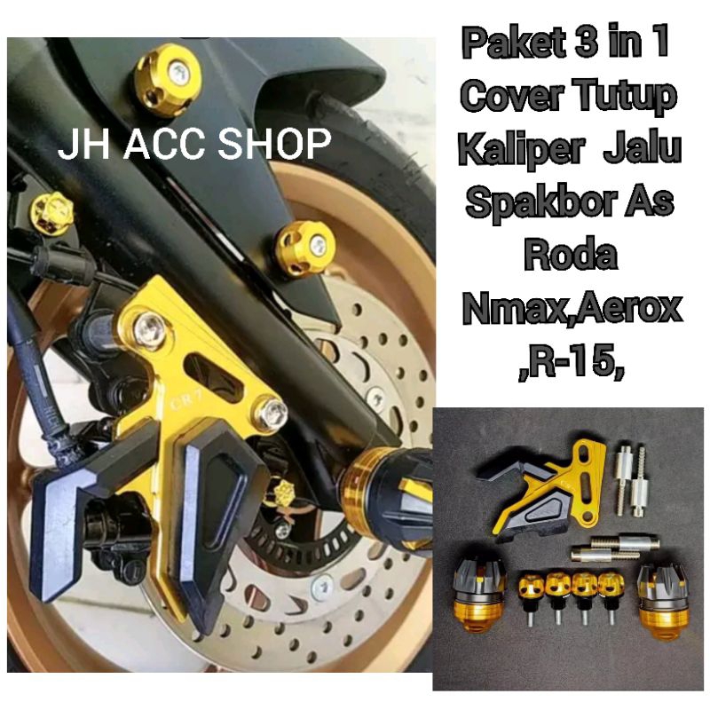 Jual PAKET 3 ITEM KALIPER + JALU SPAKBOR + AS RODA NMAX/ AEROX 155 /R15 ...