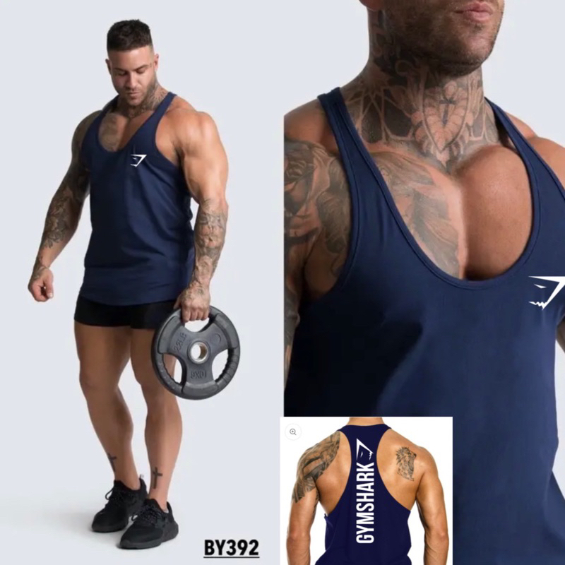 Jual SINGLET NAVY HIU - Singlet Gym fitness Kaos Training running ...