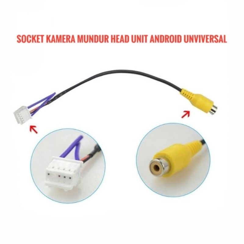 Jual KABEL SOCKET KAMERA MUNDUR HEAD UNIT ANDROID UNVIVERSAL | Shopee ...