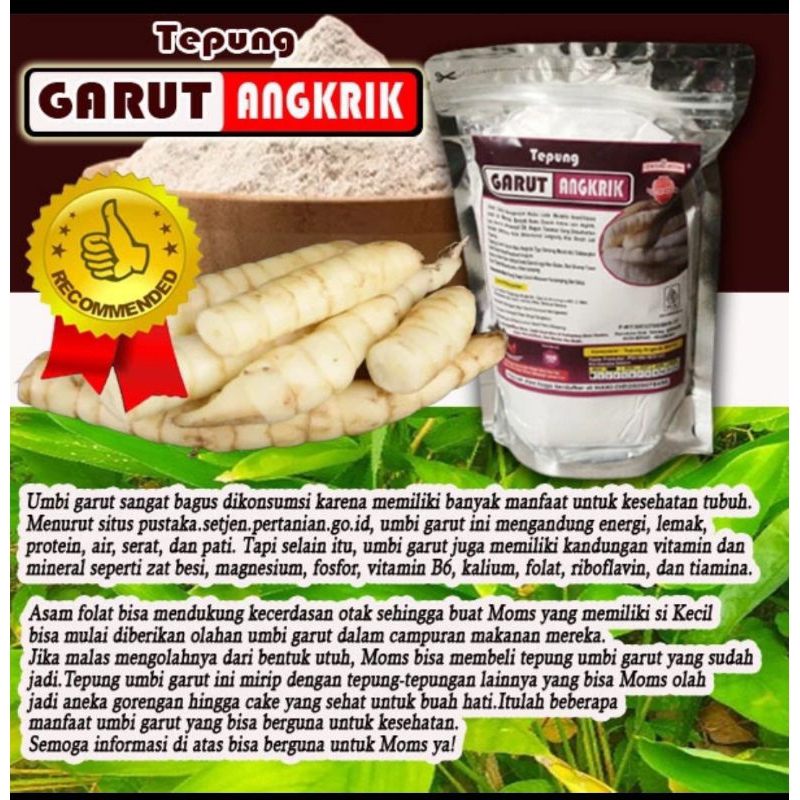 Jual Tepung Angkrik Garur Umbi irut 500 grm Asam Lambung | Shopee Indonesia