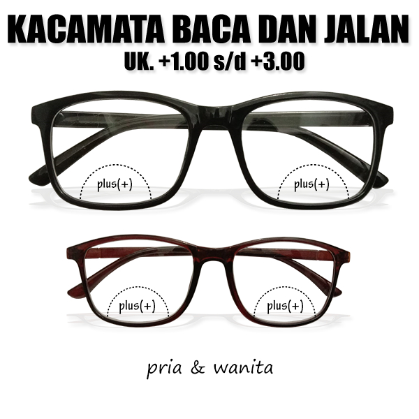 Jual Kacamata 2 Fungsi Baca dan Jalan Bifocal Reading Glasses Ukuran ...