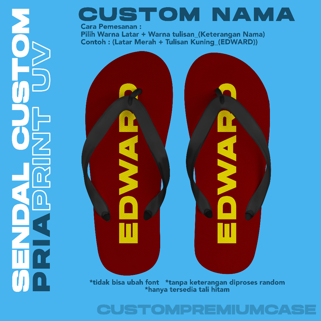 Jual SENDAL CUSTOM GAMBAR BEBAS UNTUK PRIA DEWASA & ANAK LAKI-LAKI ...
