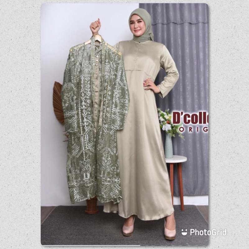 Jual Gamis pesta outer lepas pasang/SET gamis pesta mewah/gamis pesta jumbo/gamis kondangan ...