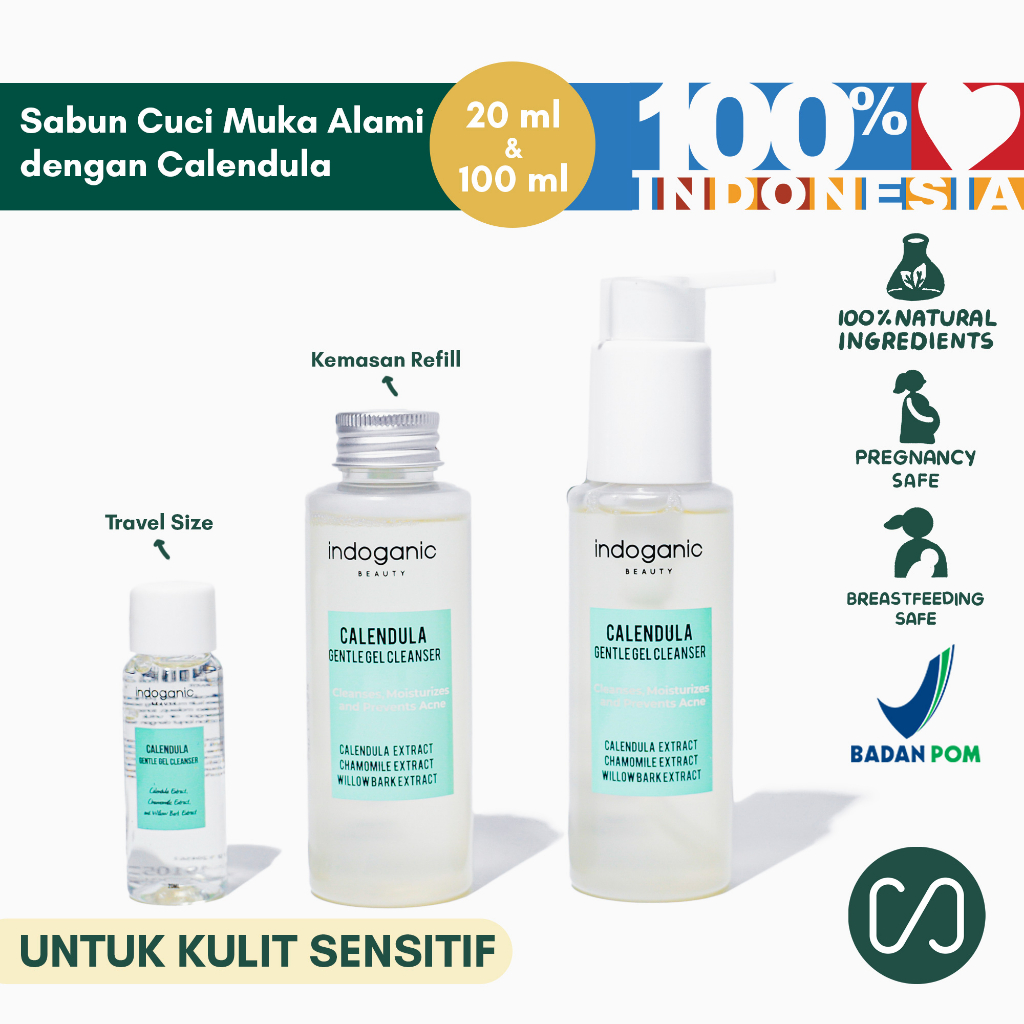 Jual Indoganic Beauty Calendula Gentle Cleanser 100 ml - Sabun Cuci ...