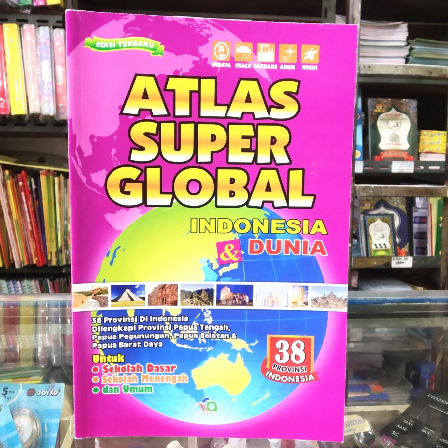 Jual Atlas Super Global Indonesia & Dunia 38 provinsi terbaru ukuran b5 ...