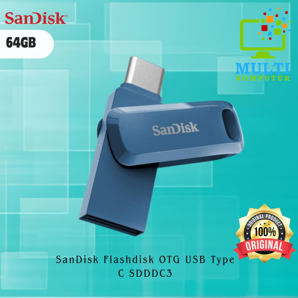 Jual SanDisk Flashdisk OTG 64GB Ultra Dual Drive Go 64 GB USB Type C SDDDC3 | Shopee Indonesia