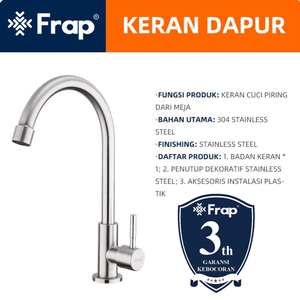 Jual FRAP F41899-6 Kran Dapur Keran Cuci Piring Keran Angsa Kuningan | Shopee Indonesia