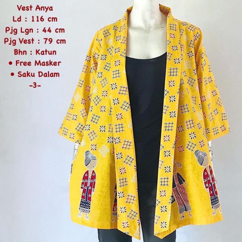 Jual Kardigan Batik Wanita Kekinian Bu Tedjo Korean Style (Batik Asli ...