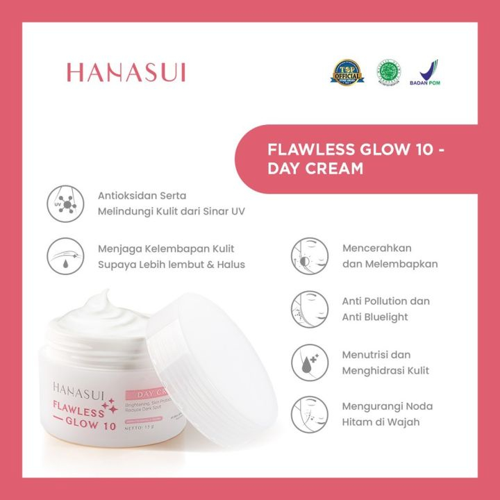 Jual Hanasui Flawless Glow 10 Day/Night Cream 15gr | Shopee Indonesia