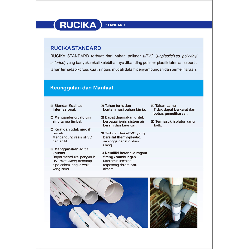 Jual Rucika Standard AW 1 (Rucika) / Pipa PVC Kelas AW | Shopee Indonesia