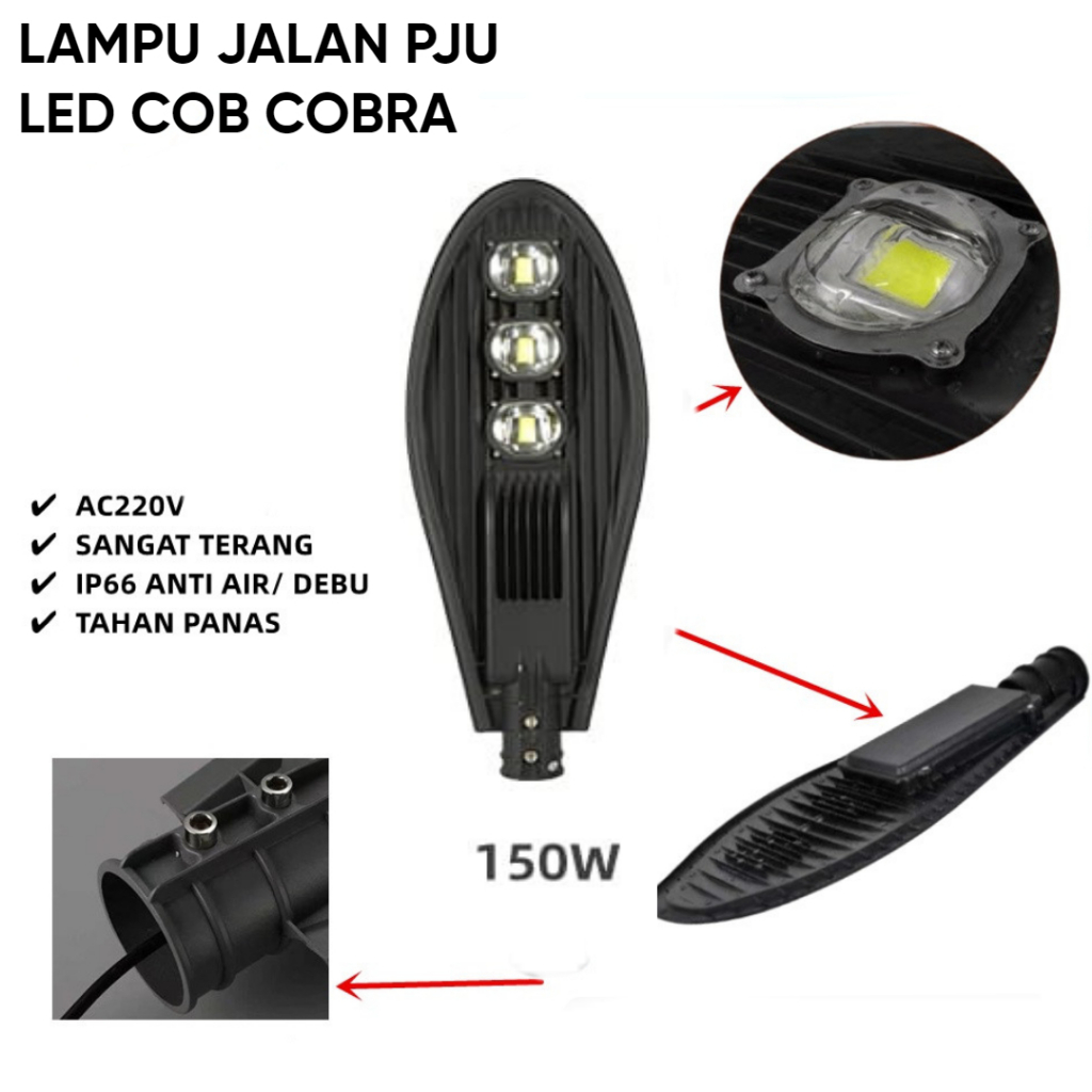 Jual LAMPU JALAN PJU COBRA LED 50W 100W 150W / LAMPU OUTDOOR | Shopee Indonesia