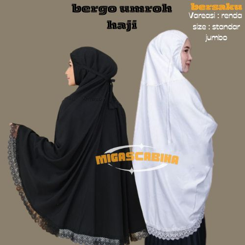 Jual BERGO UMROH HAJI BAHAN KATUN PREMIUM HIJAB JUMBO BERSAKU | Shopee Indonesia