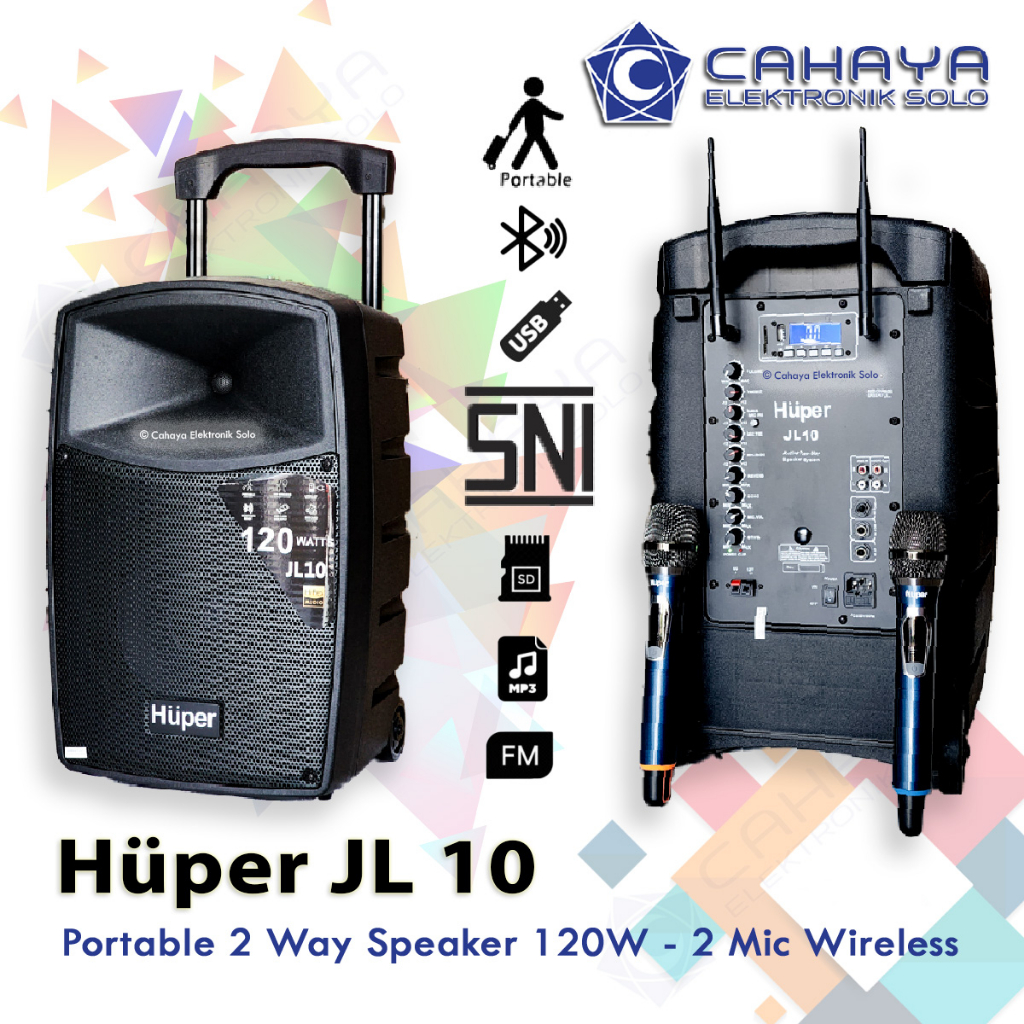 Jual Portable Huper JL10 Speaker Wireless Bluetooth 10" Original ...