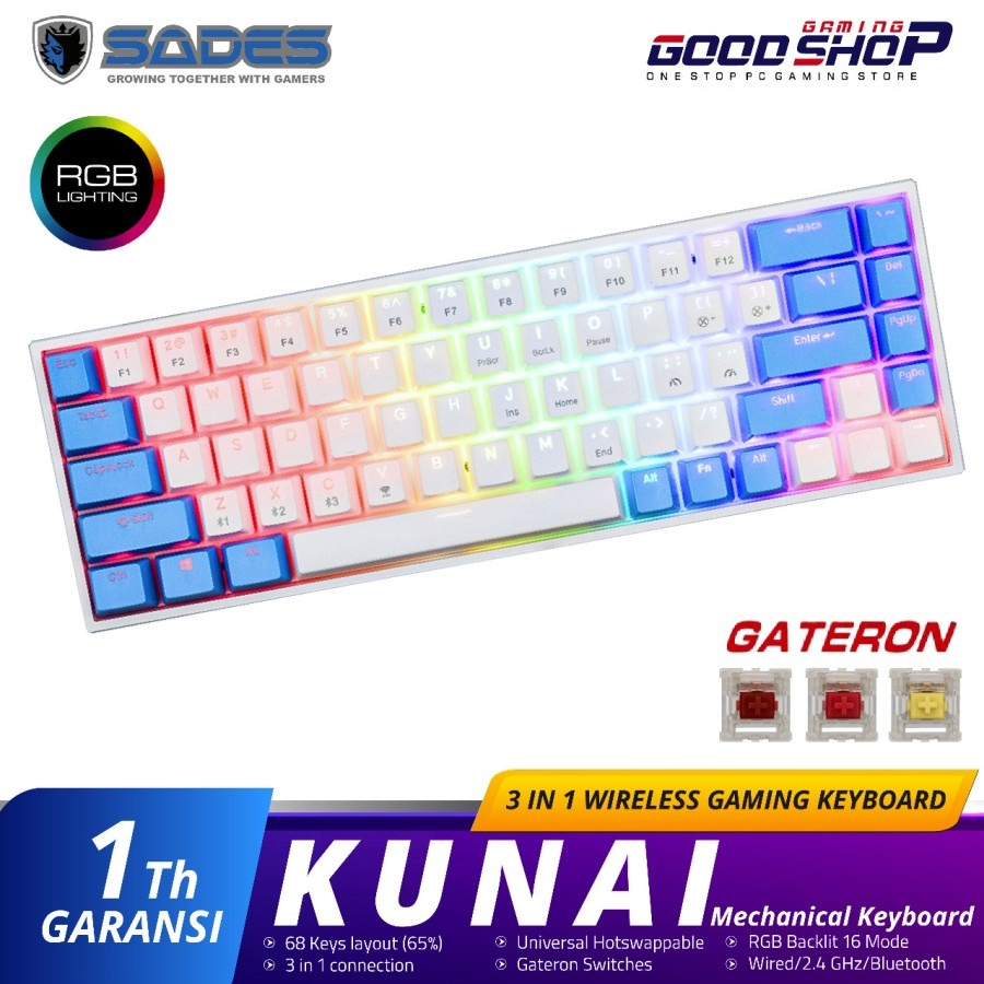 Jual Sades Kunai 3 in 1 Connection Mechanical - Gaming Keyboard ...