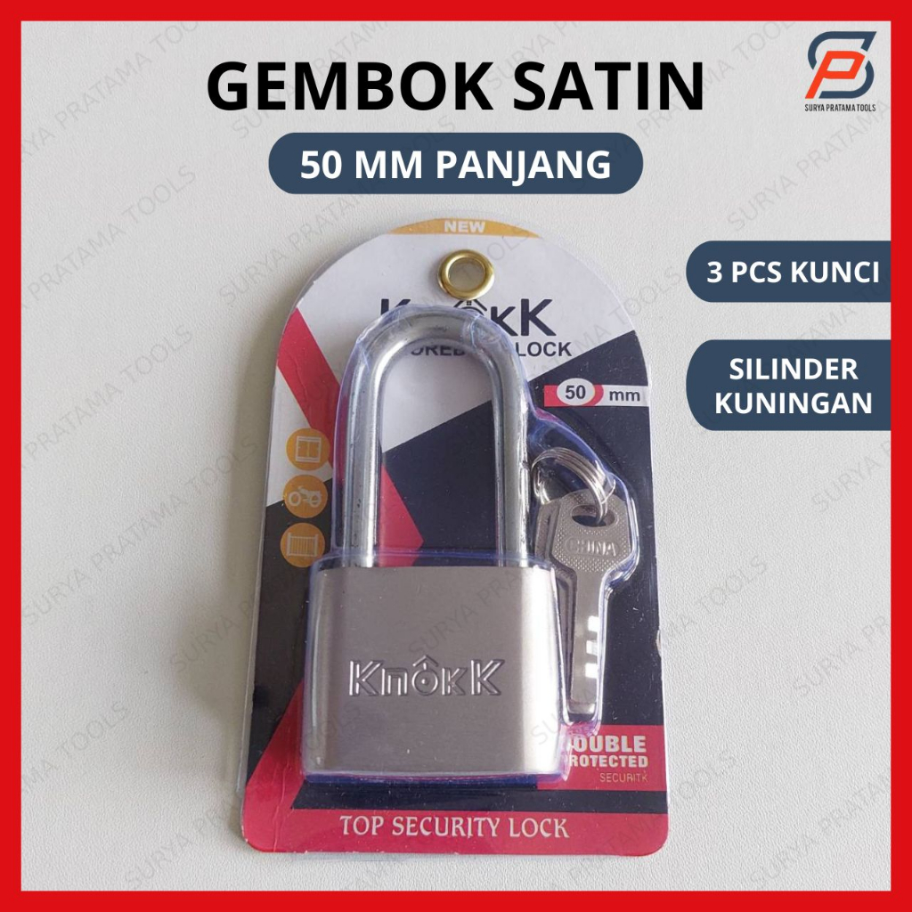 Jual Gembok Satin 30mm 40mm 50mm 60mm Panjang Pintu Pagar Rumah Gudang ...