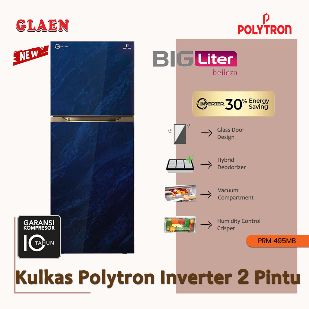 Jual Kulkas Polytron 2 Pintu Big Liter PRM 495MB | Big Liter Inverter With Vacuum Compartment ...