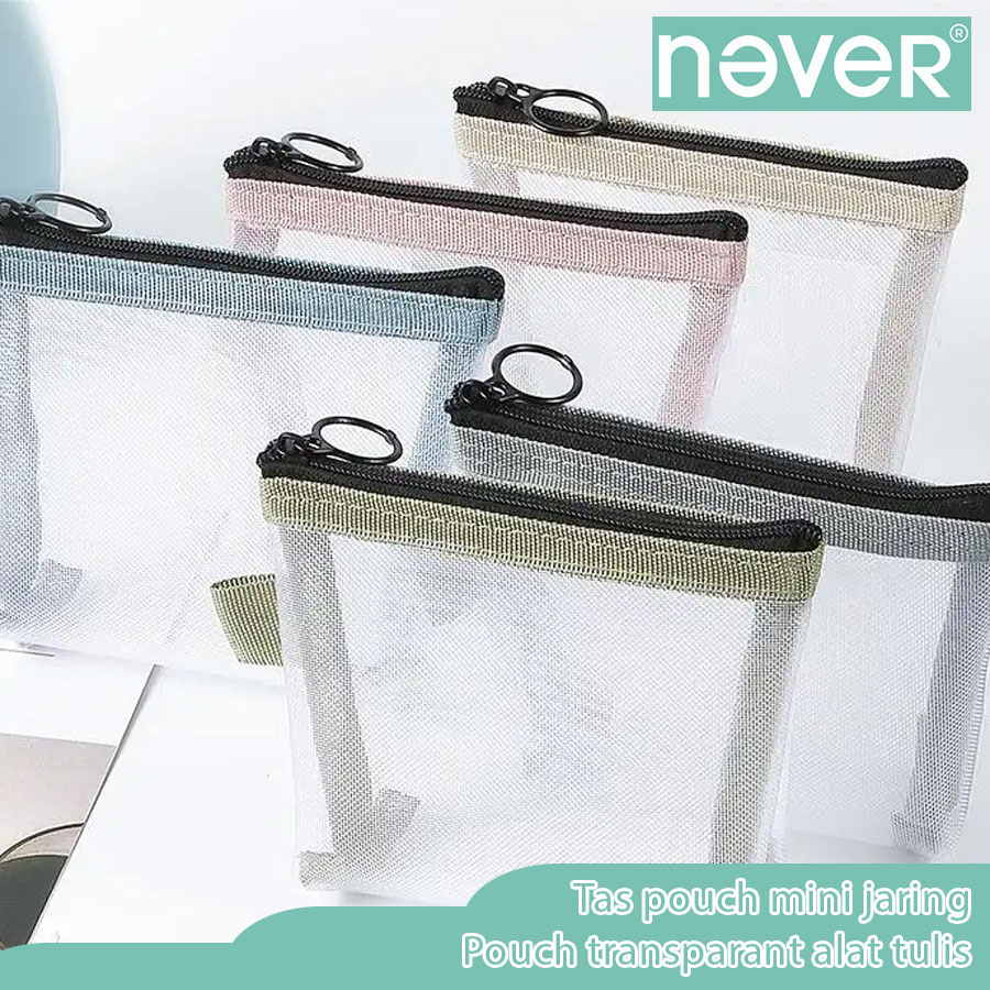 Jual Never Offiicial- Tas pouch mini jaring/ Pouch transparant alat ...