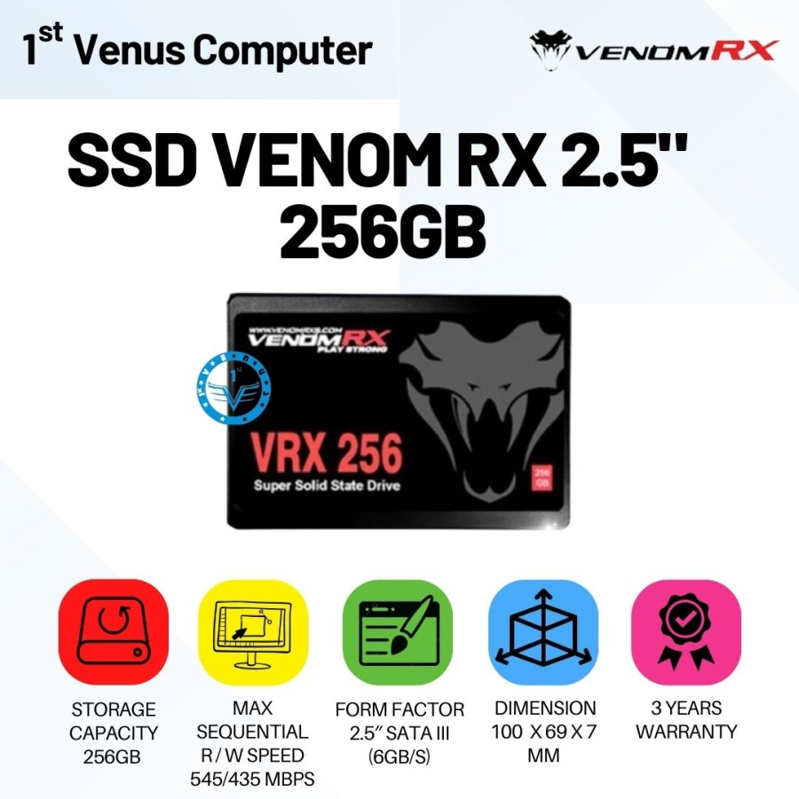 Jual VENOM RX SSD 2.5" 256 GB SATA / SSD VENOM 256 GB SATA / MEM07-VNM ...