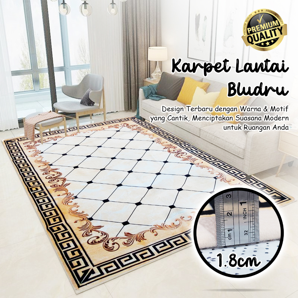 Jual Karpet Lantai Bahan Bulu Bludru + Anti Slip Karpet Ruang Tamu ...