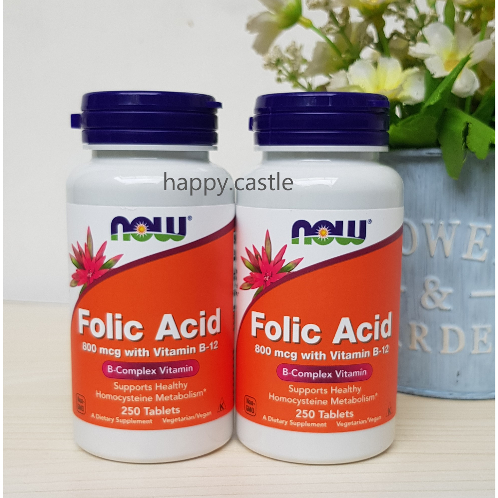 Jual Now Foods Folic Acid Vit B12 800 mcg 250 Caps | Shopee Indonesia