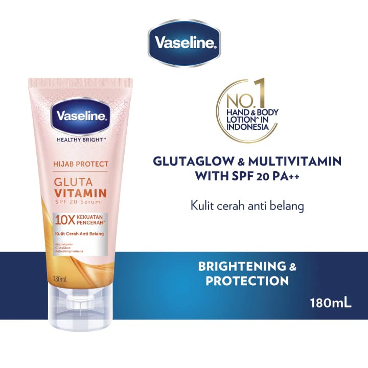 Jual Vaseline Hijab Bright Refreshing Body Serum SPF 20 PA++ 180ml ...