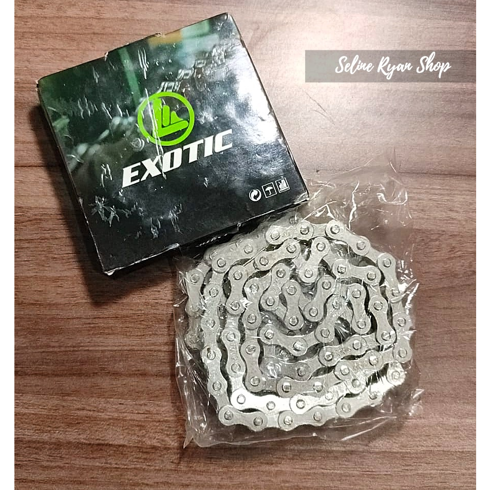 Jual Rantai Sepeda EXOTIC 1/2" x 1/8" x 114L Chrome Single Speed untuk Fixie & BMX | Shopee ...