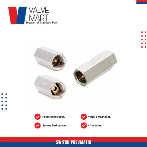 Jual Check valve one way valve no return valve hexagonal 3/4" inch ...