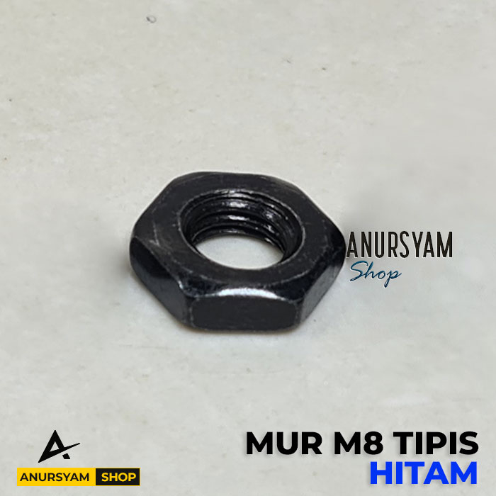Jual Mur Tipis M8 Hitam | Jam Nut M8 | Mur M8 Tipis | Shopee Indonesia