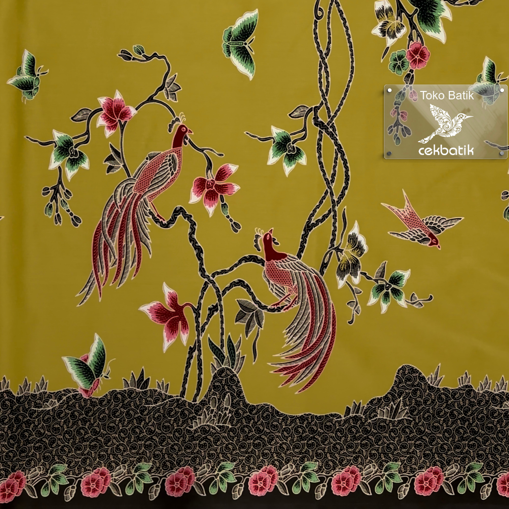 Jual Kain Batik - Motif Burung Warna Unik (Amber Yellow) | Shopee Indonesia