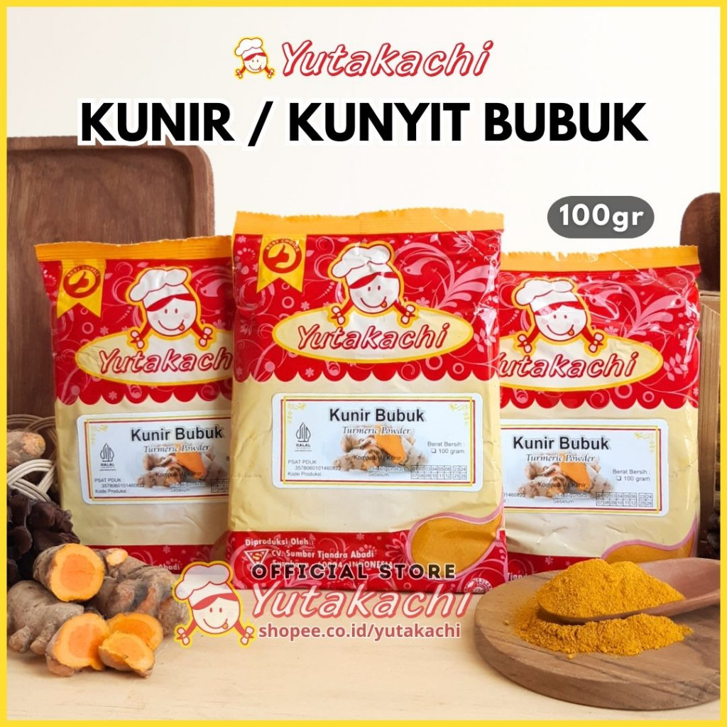 Jual KUNYIT BUBUK ASLI 100gr Yutakachi - Kunir Bubuk - Turmeric Powder ...