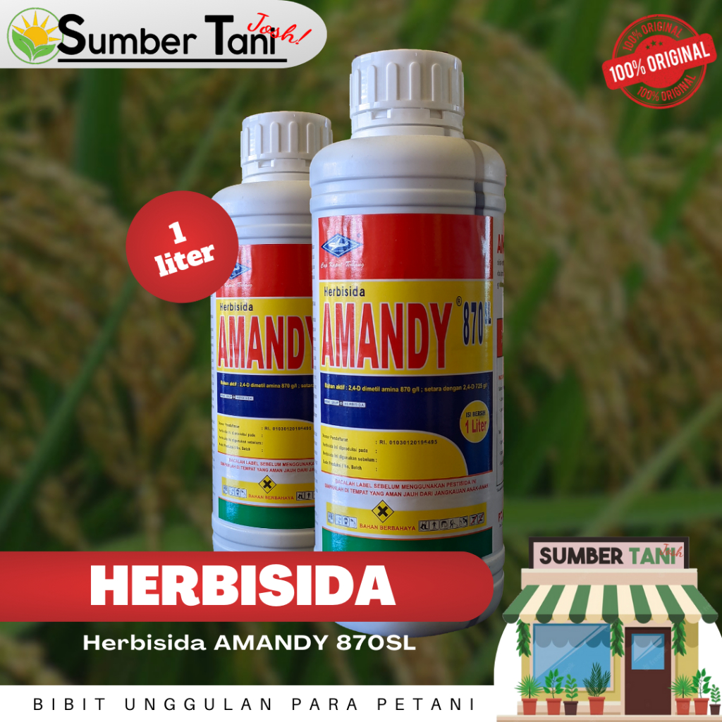 Jual HERBISIDA AMANDY 870 SL KEMASAN 1L PEMBASMI RUMPUT LIAR PADA ...