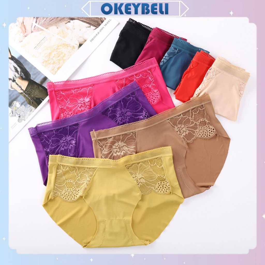 Jual •OKEY BELI•CD8425 Cd Celana Dalam Wanita Seamless Motif Bunga ...