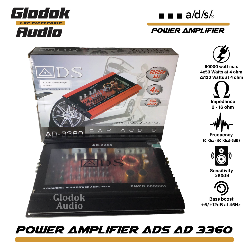 Jual Power ADS AD 3360 Amplifier 4 Channel Mosfet | Shopee Indonesia