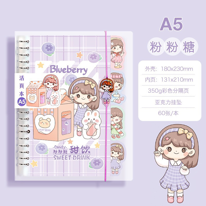 Jual MAP BINDER KARET DIVIDER WARNA UKURAN A5 ESTETIK SUGAR | BINDER ...