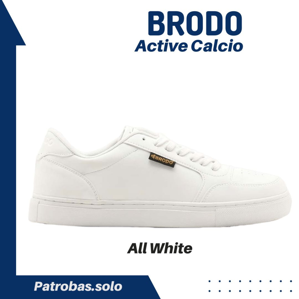 Jual BRODO Calcio All White Original Sepatu Sneakers Casual Pria Wanita ...