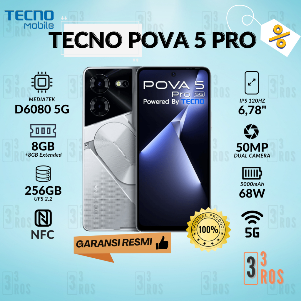 Jual Tecno Pova 5 Pro 5G 8/256GB Dimensity D6080 Garansi Resmi | Shopee ...