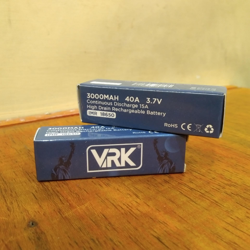 Jual BATERAI VRK BIRU 40A 3000MAH AUTHENTIC | Shopee Indonesia