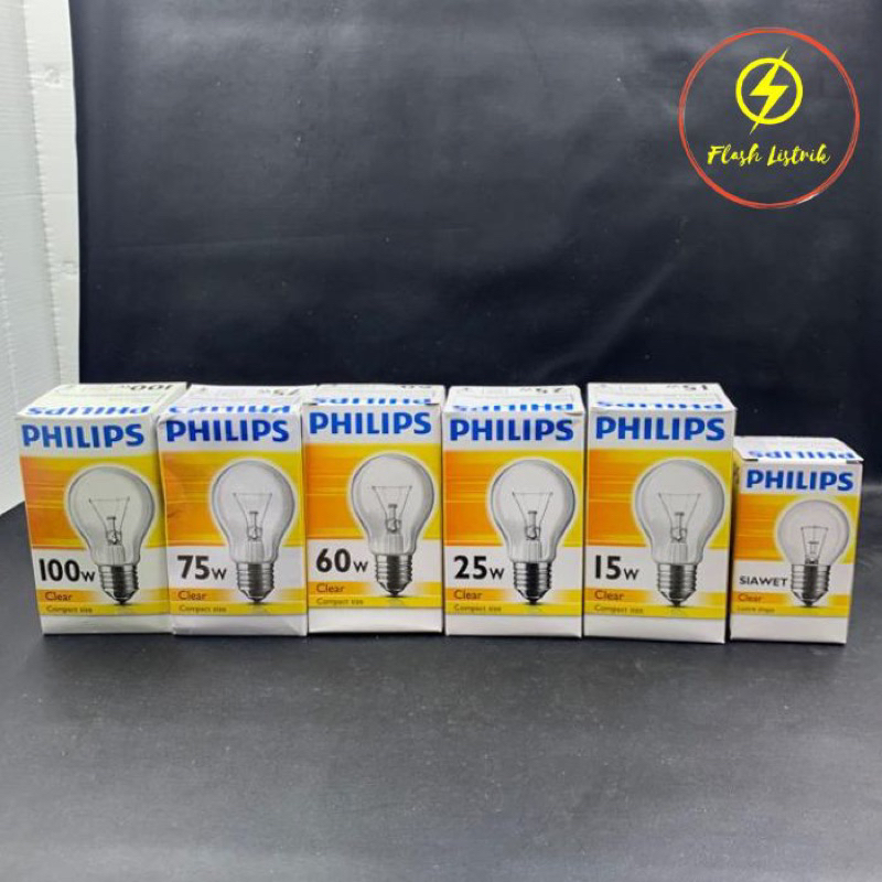 Jual [Philips] Lampu Bohlam Pijar Philips 15w siawet 15w clear 25w 60w ...