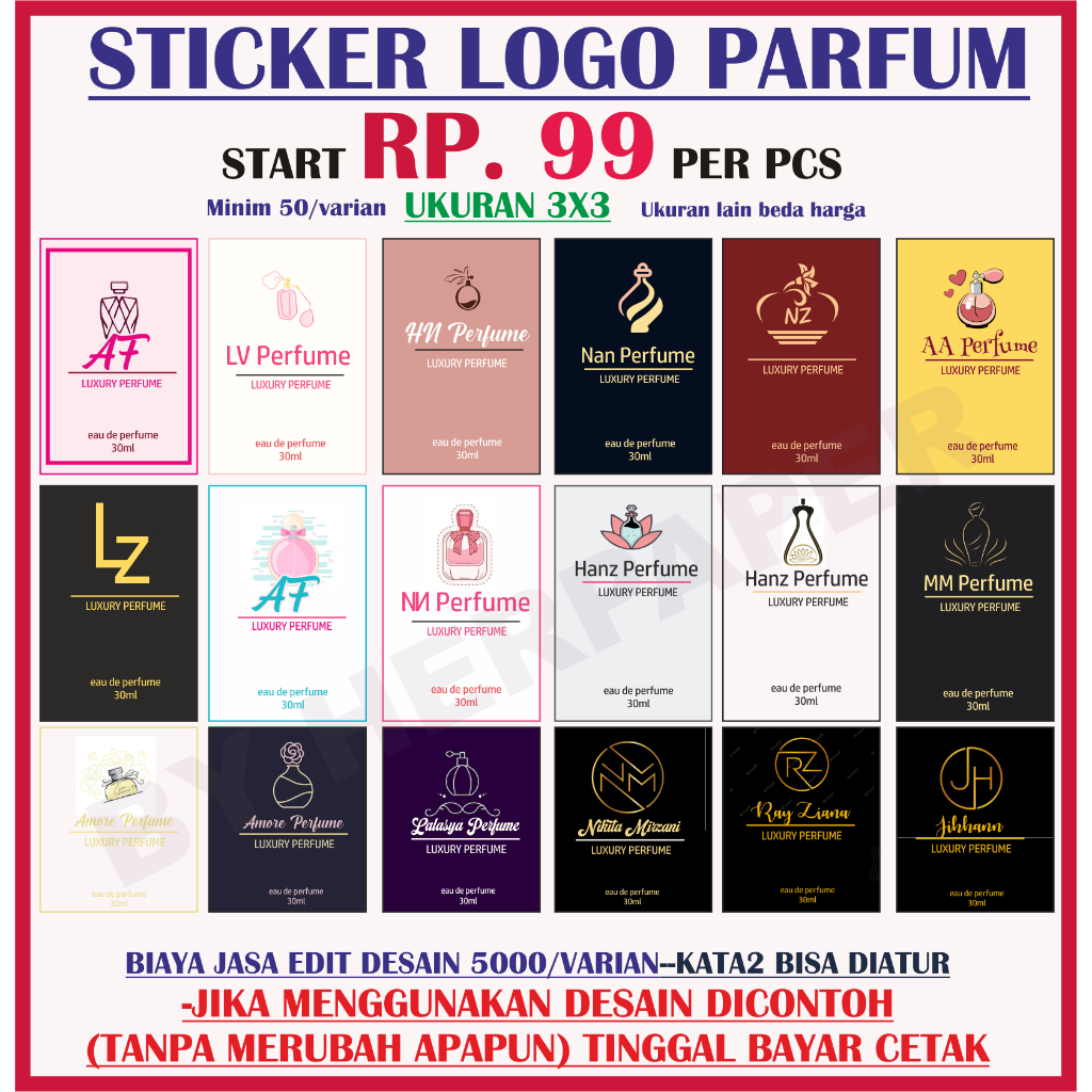 Jual Stiker LABEL PARFUM. STIKER PARFUM THAILAND. STIKER PARFUM BRANDED. LABEL PARFUM REFIL ...