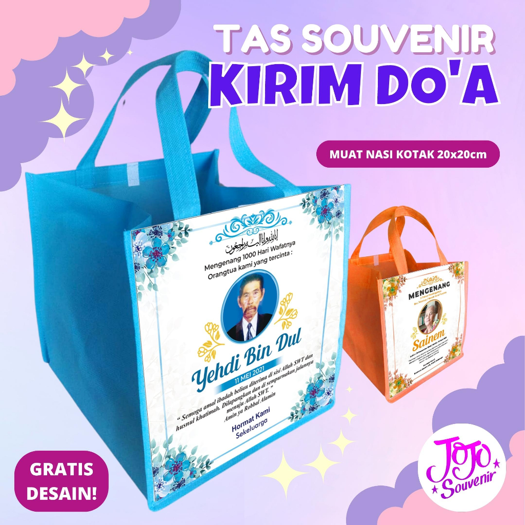 Jual Souvenir Tas Kirim Doa Haul dan Mengenang Custom Desain Foto / 40 ...