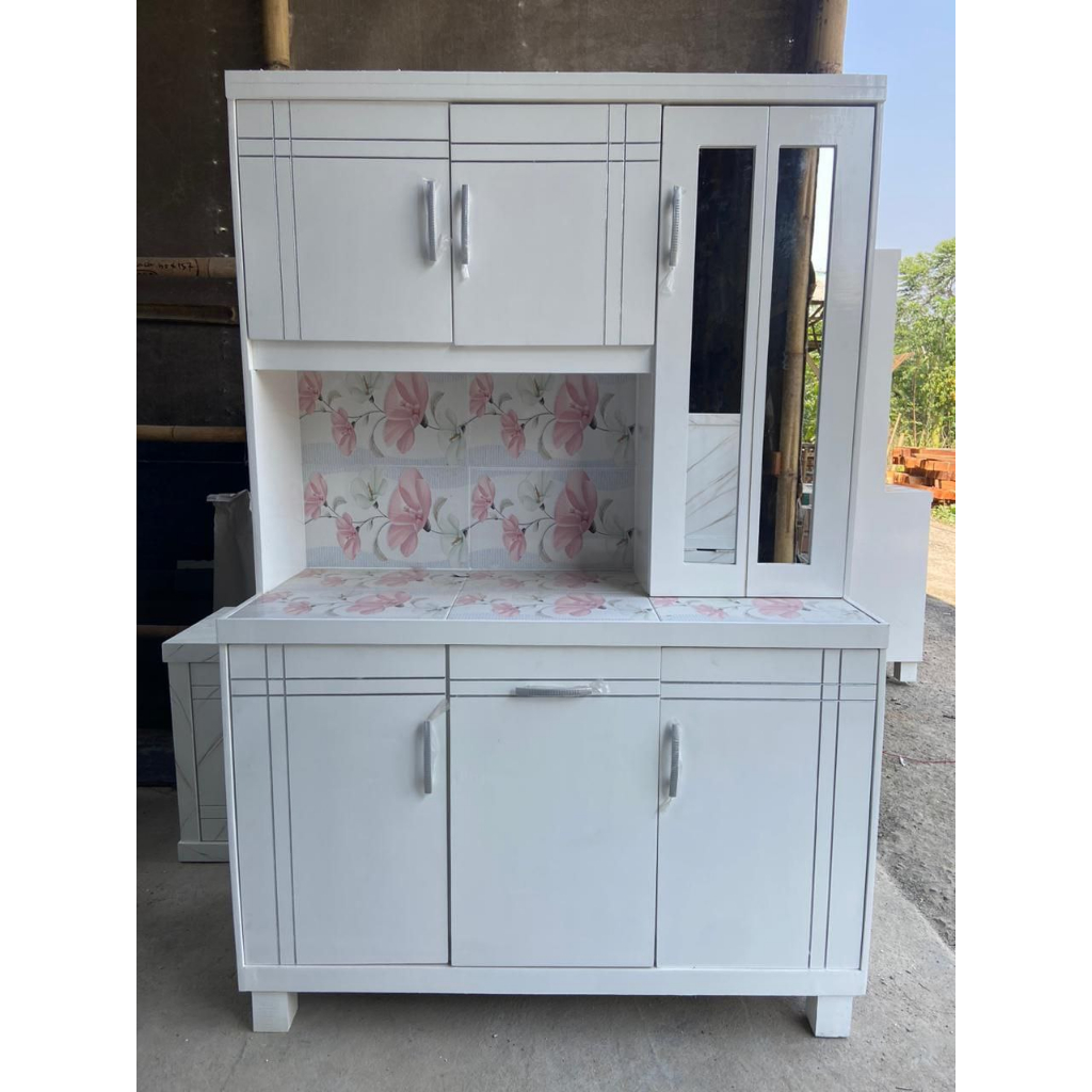 Jual Lemari Sayur Pintu 3 FLORA Kitchen Set Rak Piring Lemari Piring ...