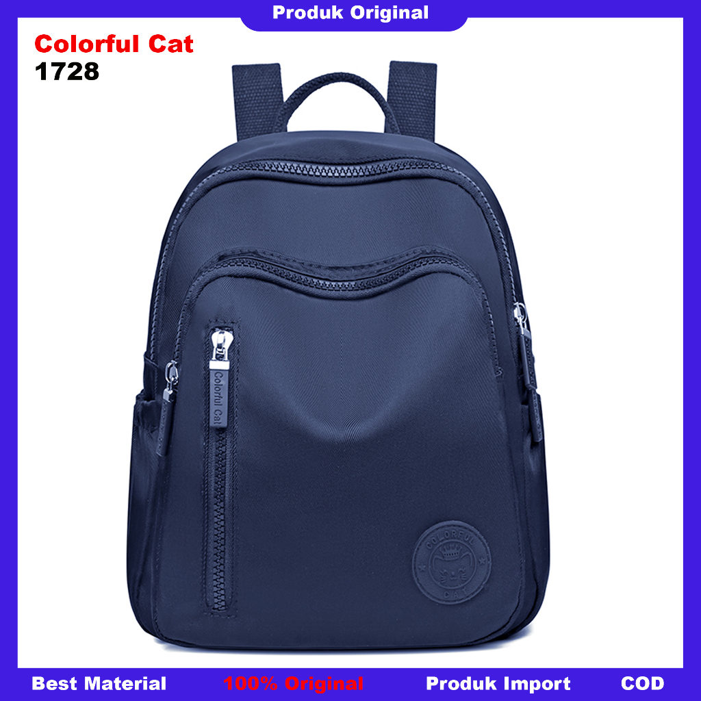 Jual BOBO FASHION - COLORFUL CAT 8807 Tas ransel wanita nylon import ...