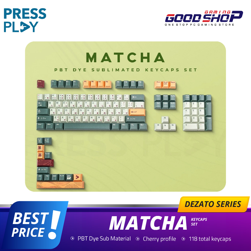 Jual MATCHA PBT Dye Sub Keycaps by Press Play | Shopee Indonesia