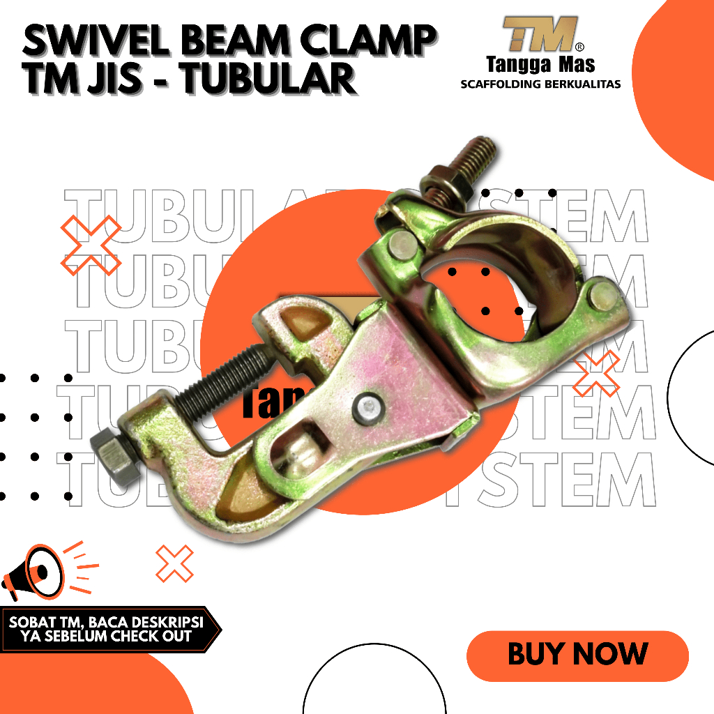 Jual FIX & SWIVEL BEAM CLAMP STANDARD JIS UNTUK SCAFFOLDING JENIS PIPA / TUBULAR SYSTEM | Shopee ...