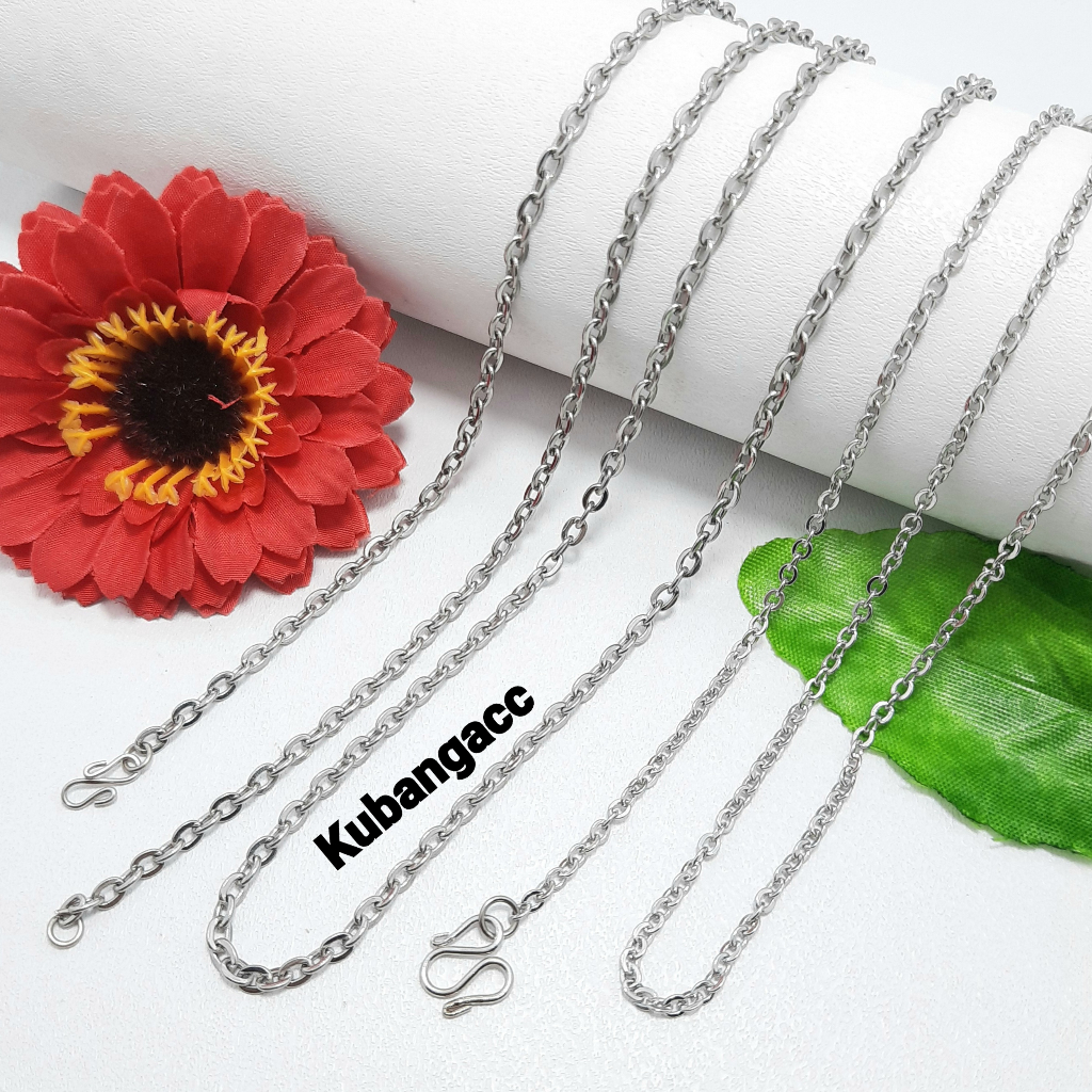 Jual Rantai Kalung Monel Model Nuri 45CM 60CM Kalung Baja Putih Pria ...